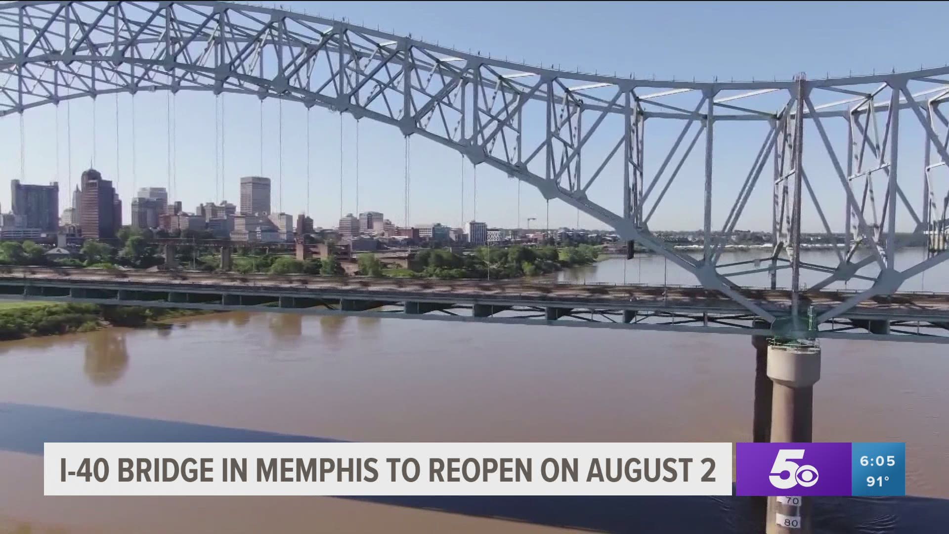 I-40 Mississippi River bridge partially reopens to limited traffic next ...