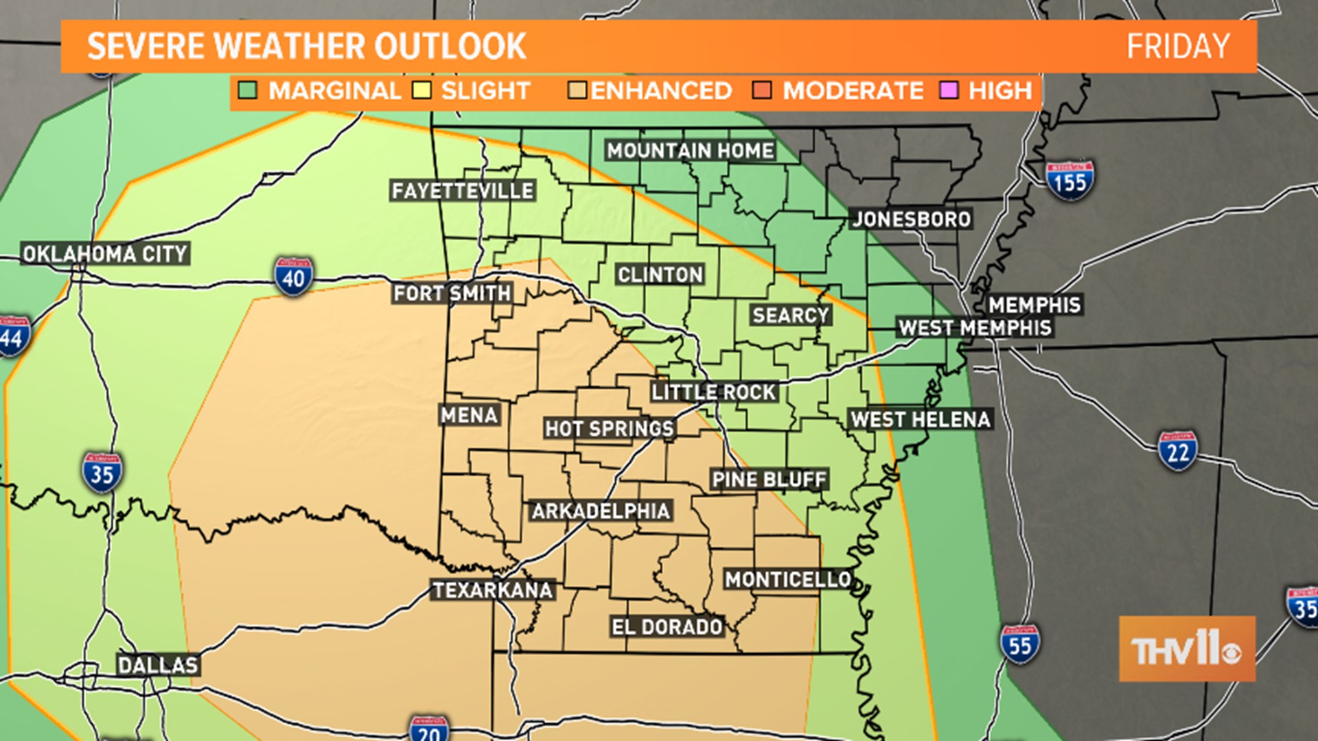 TIMELINE | What central Arkansas can expect with severe weather Friday ...