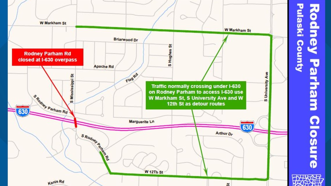 Rodney Parham Road to close this weekend due to construction | thv11.com