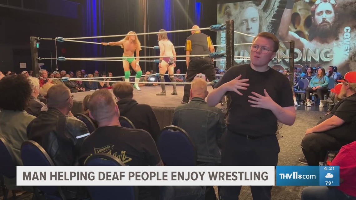 Wrestler helps deaf fans enjoy the sport through sign language | thv11.com