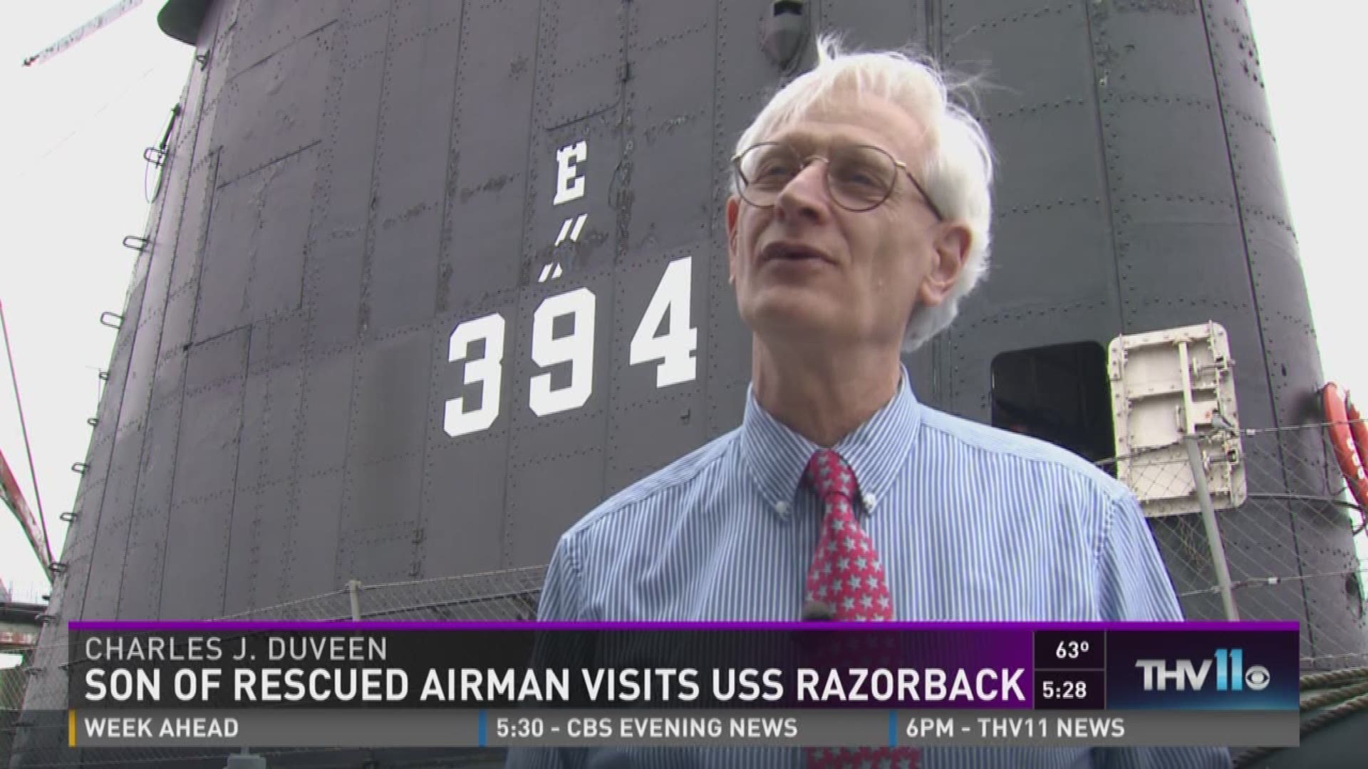 Son of rescued airman visits USS Razorback | thv11.com