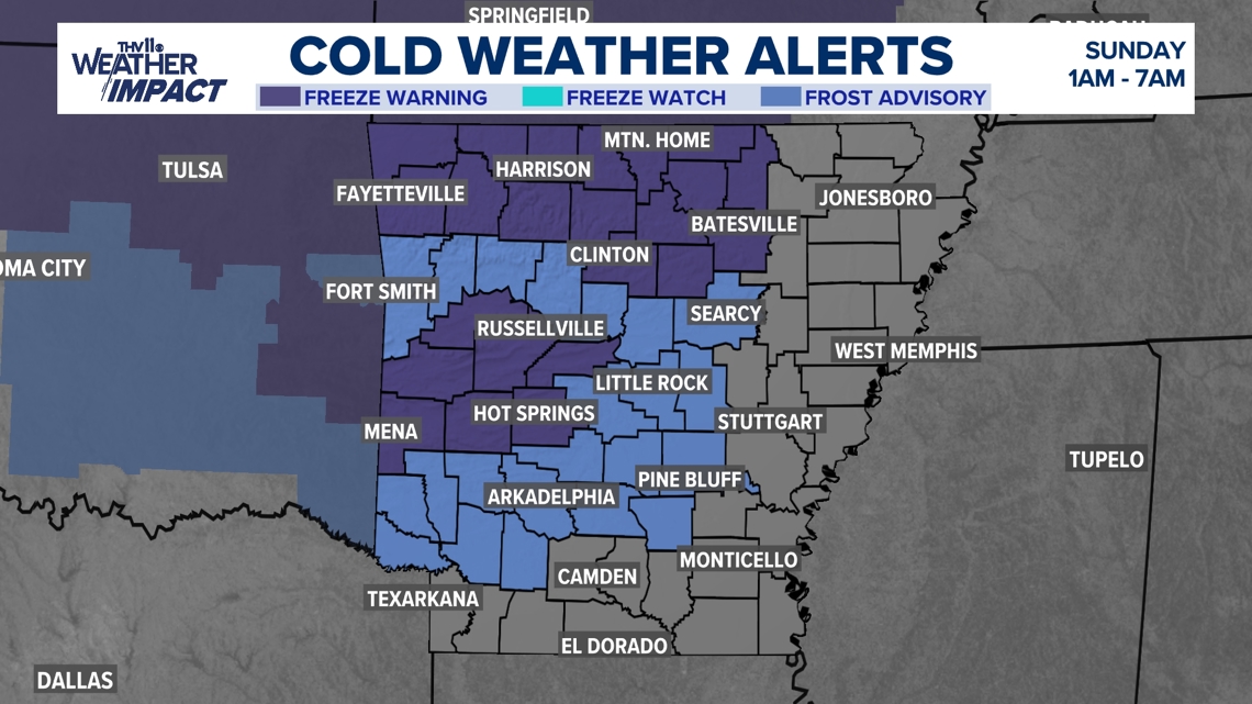 Overnight freeze, frost possible across Central Arkansas | What to know ...