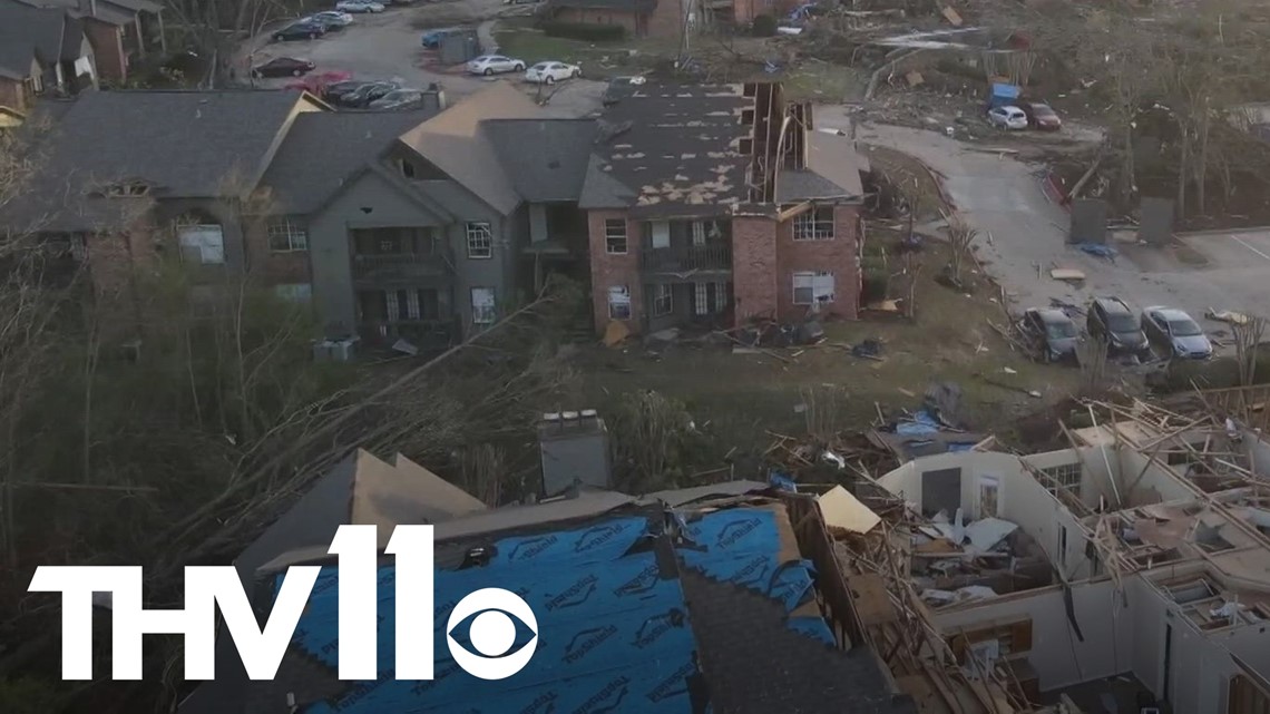 Aerial views show extent of damage from tornadoes | thv11.com