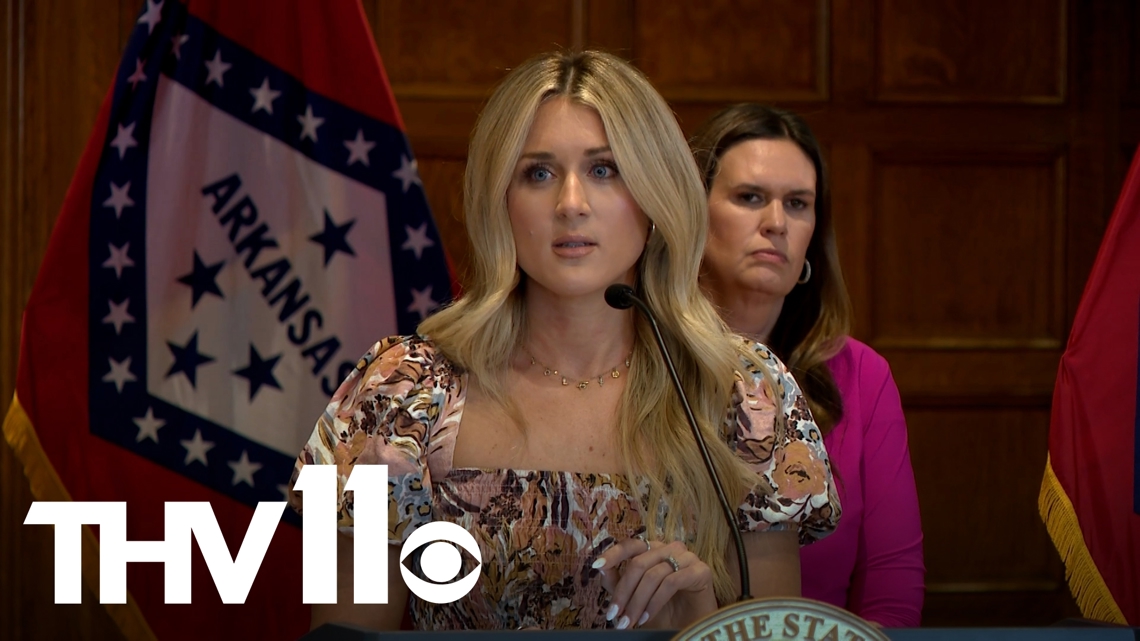 Gov. Sarah Huckabee Sanders joined by Riley Gaines to oppose new Title ...