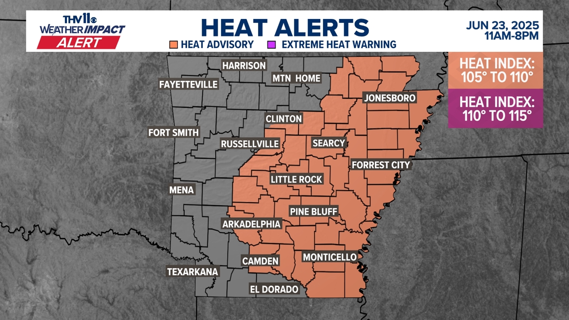 Intense heat in Arkansas continues through the new week | Weather ...