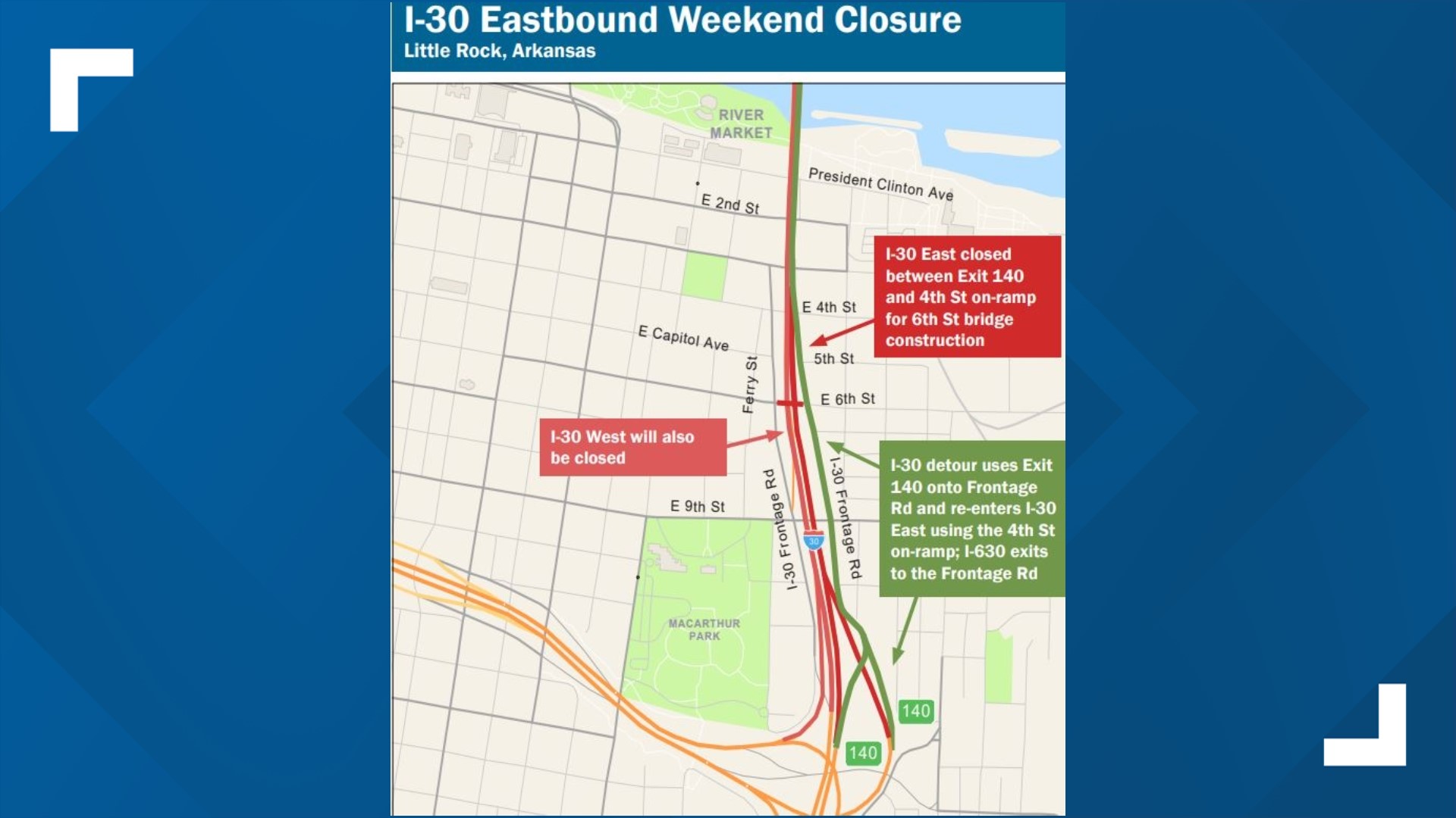 Construction on I-30 causes lane closures beginning on Monday | thv11.com