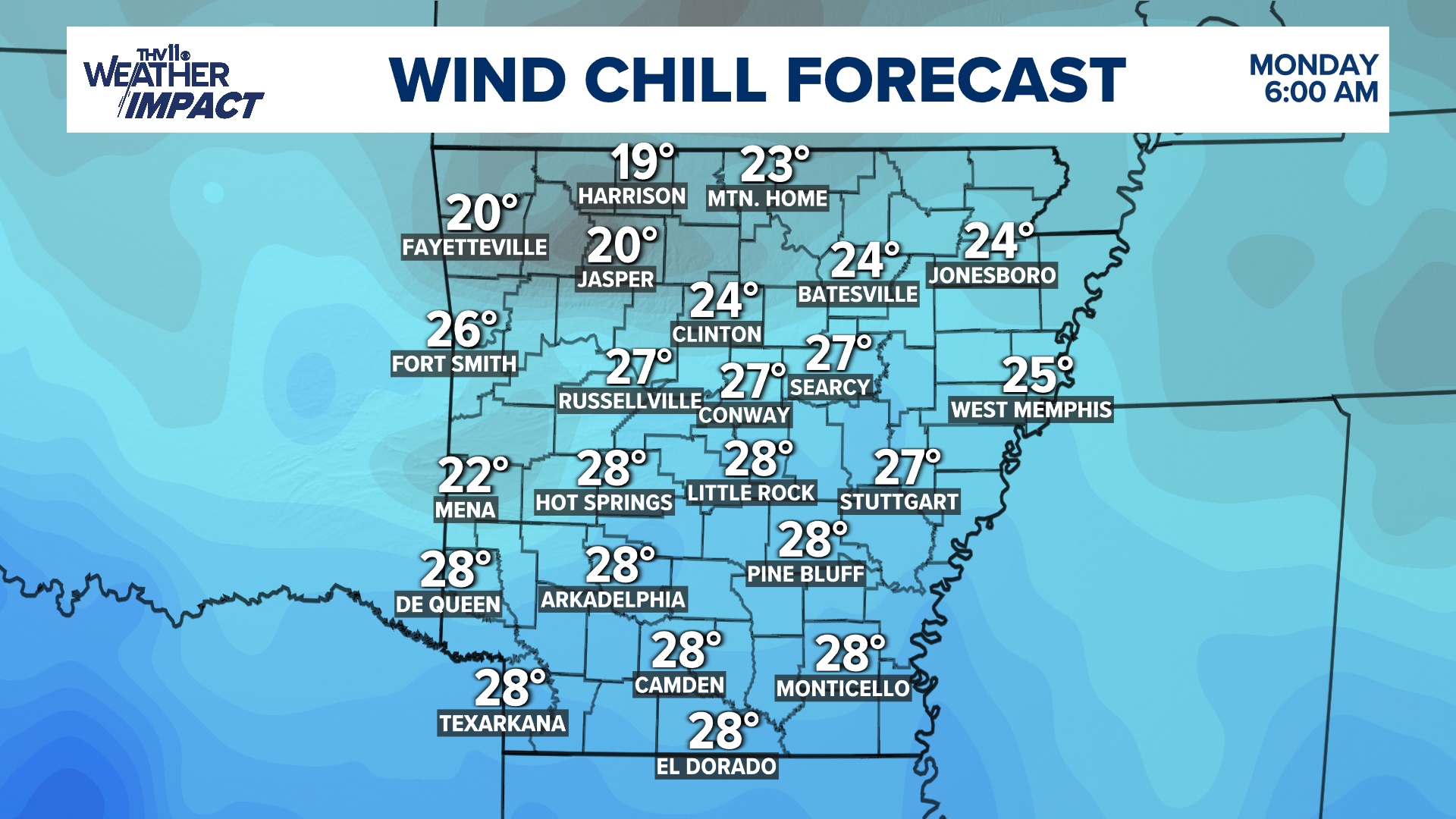 Freeze watch in effect for Central Arkansas on Sunday evening through ...