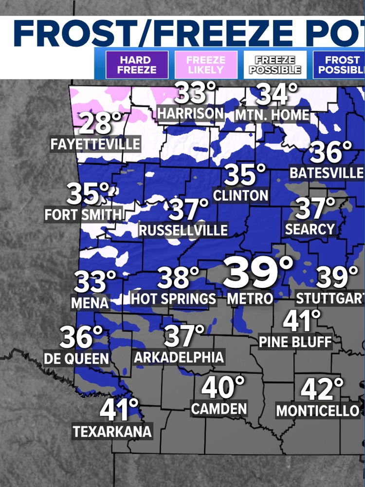 Overnight freeze, frost possible across Central Arkansas | What to know ...