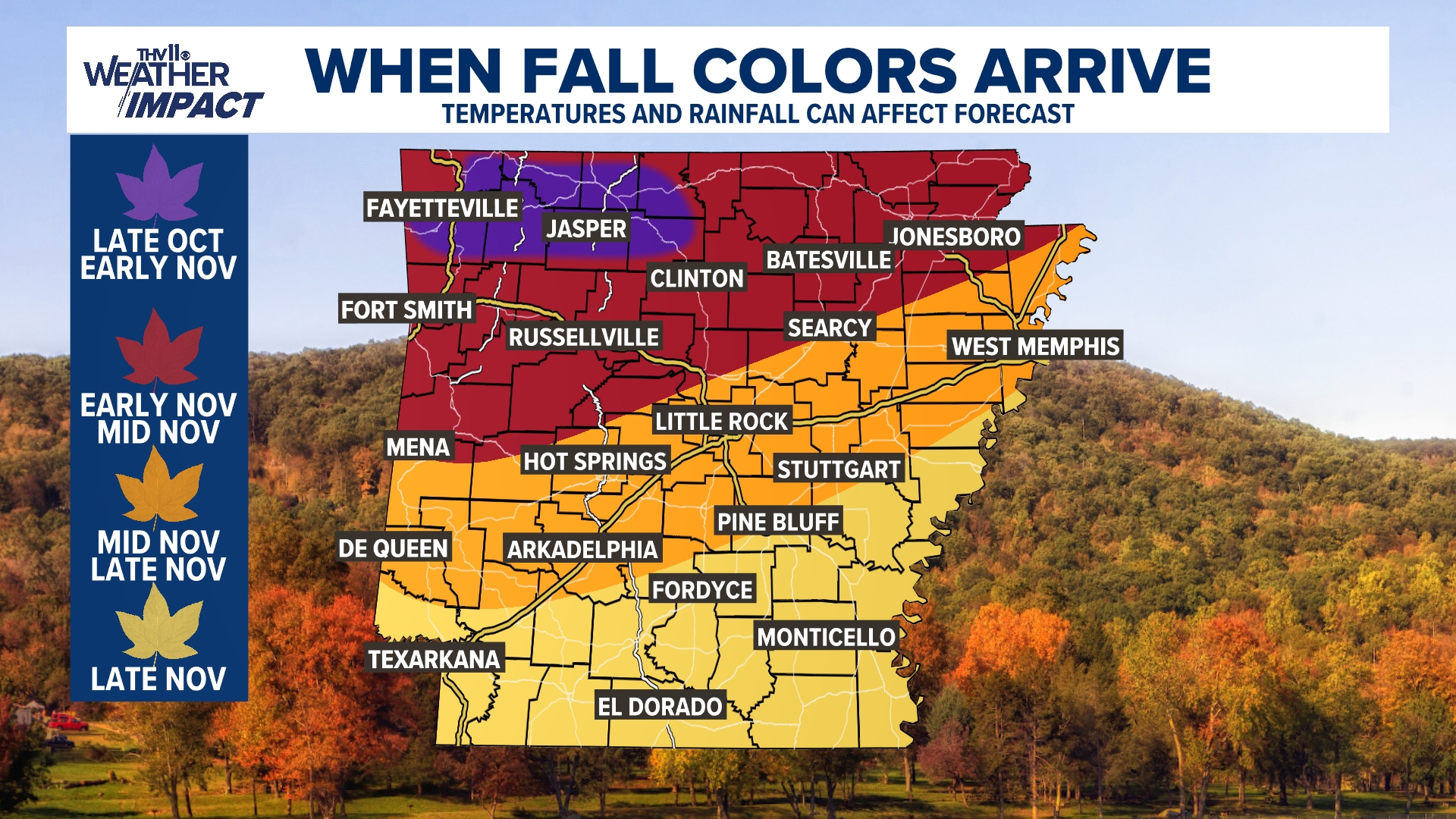Could the recent droughts impact fall colors in Arkansas? | thv11.com