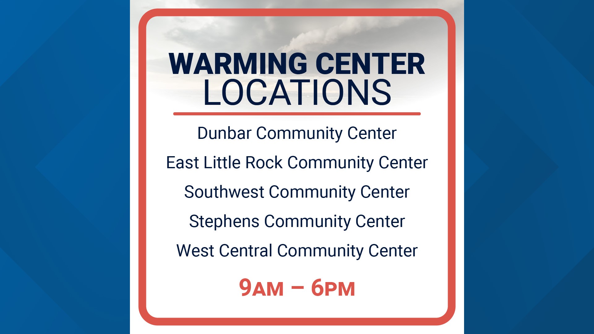 Warming centers in central Arkansas | thv11.com