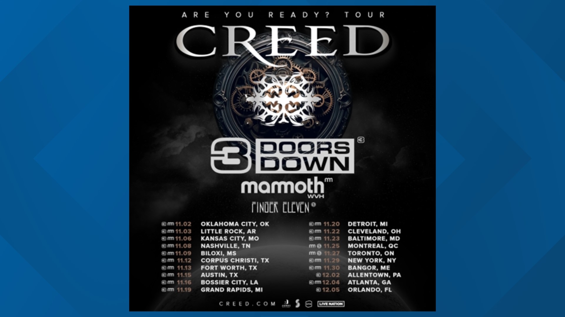 Creed coming to Simmons Bank Arena | thv11.com