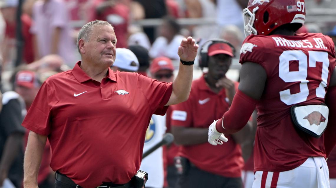 Arkansas head coach Sam Pittman recognizes Kent State's challenge ...