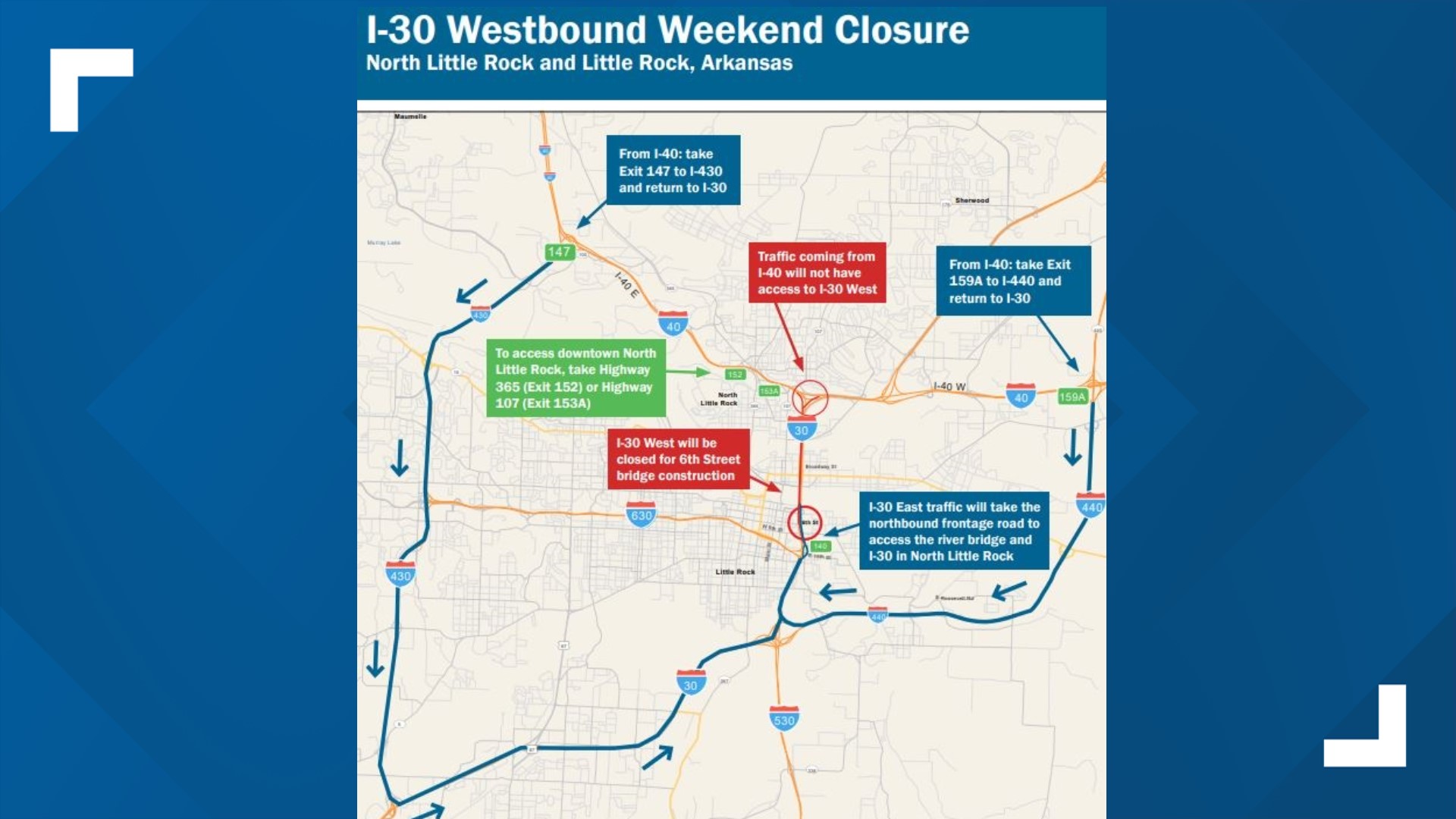 Construction on I-30 causes lane closures beginning on Monday | thv11.com