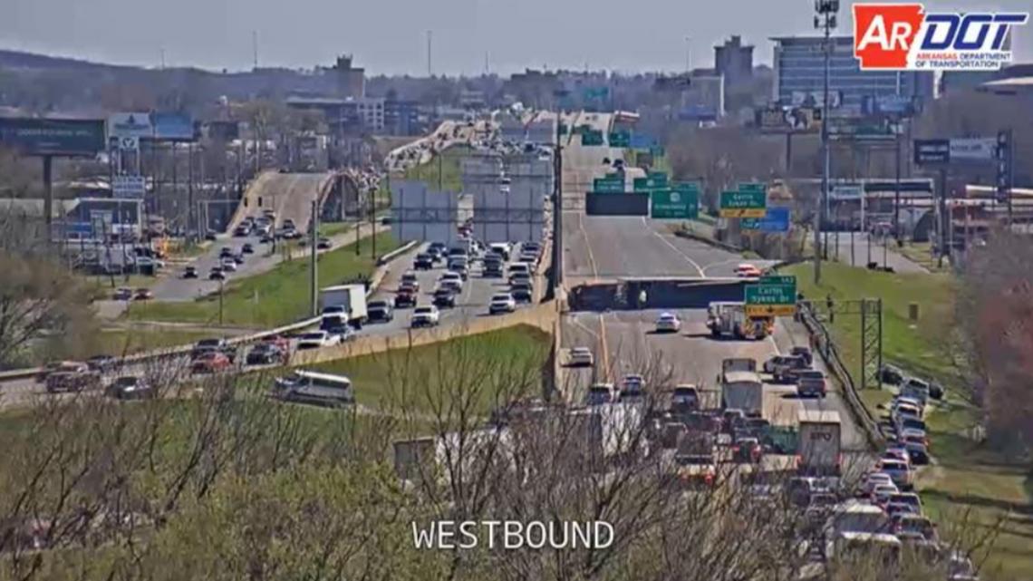 I-40 westbound lanes blocked due to accident in NLR | thv11.com