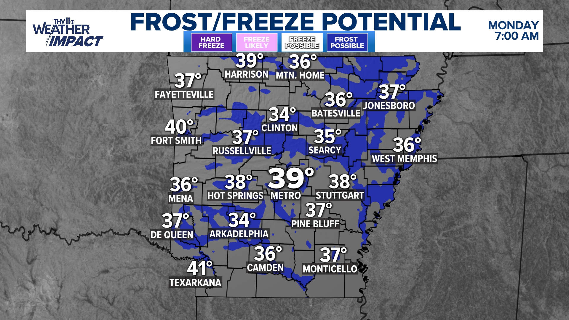 Overnight freeze, frost possible across Central Arkansas | What to know ...