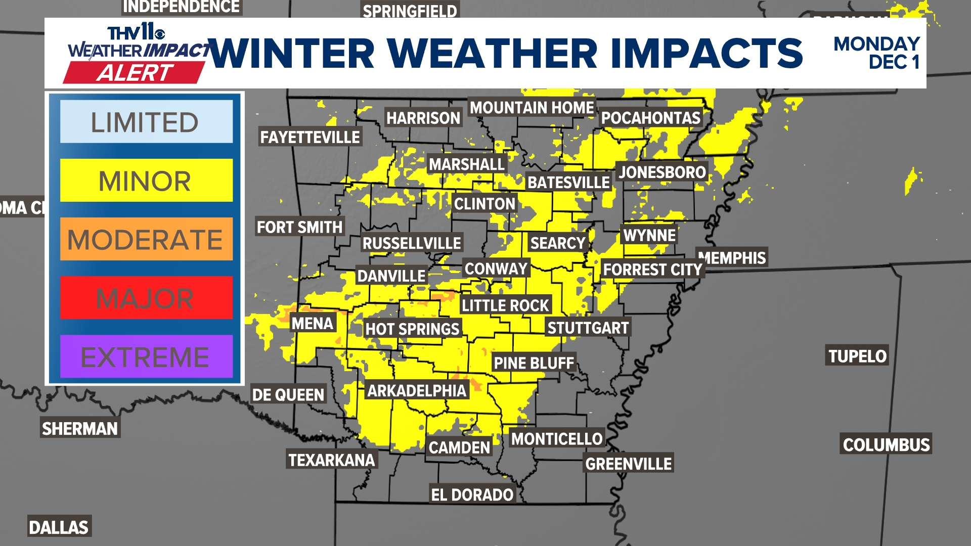 Winter Weather Advisory in effect for Central Arkansas | What to know | thv11.com