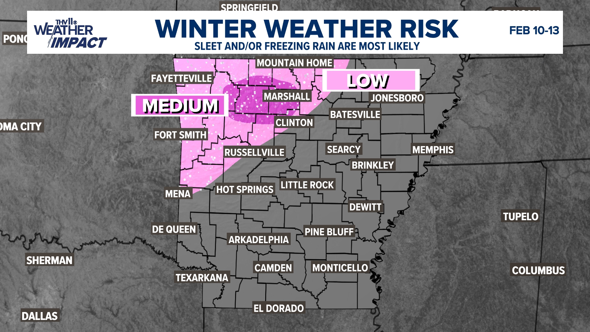 Central Arkansas to see wintry precipitation this week | Weather Impact ...