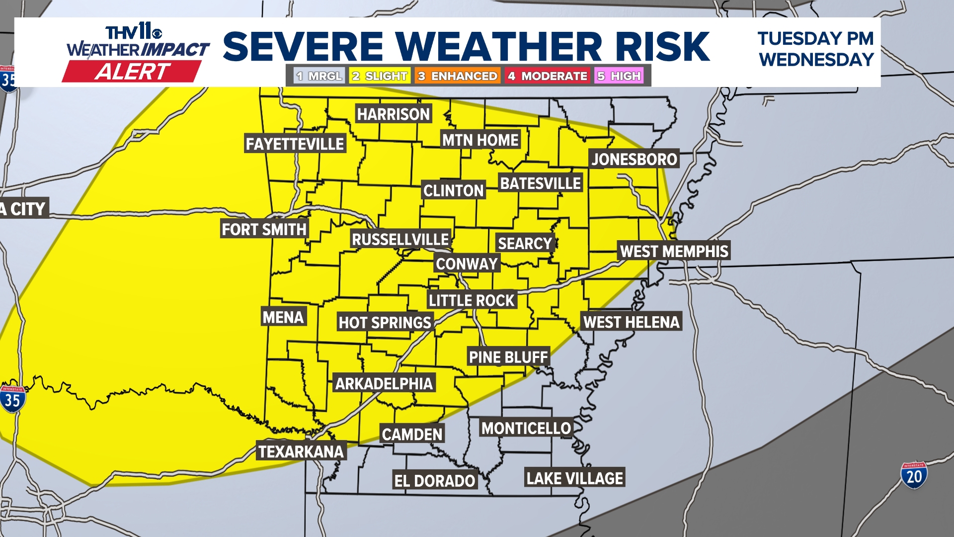 Strong storms to impact parts of Central Arkansas | Weather Impact ...