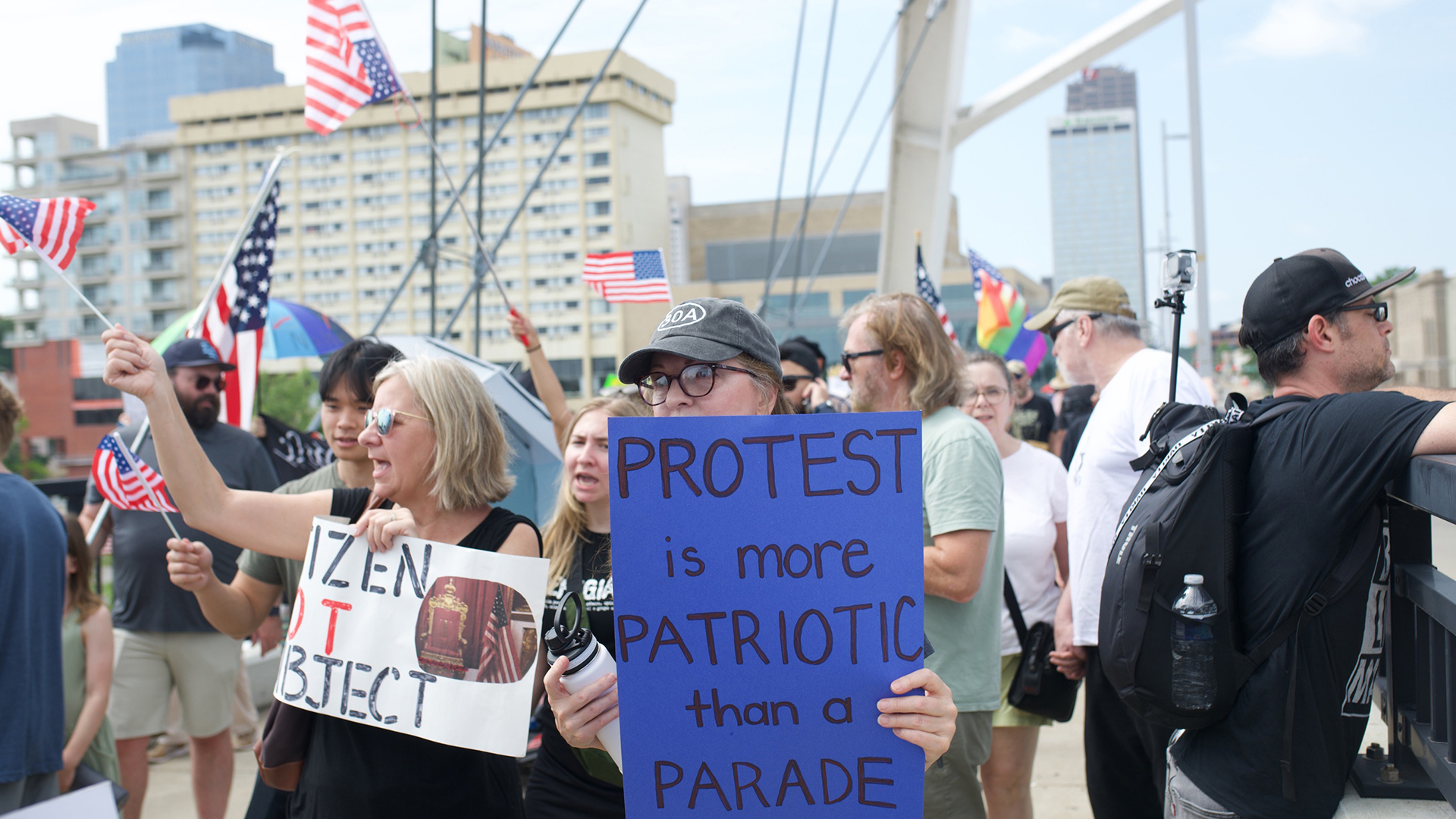 Crowds gather in Little Rock for 'No Kings' protest against Trump ...