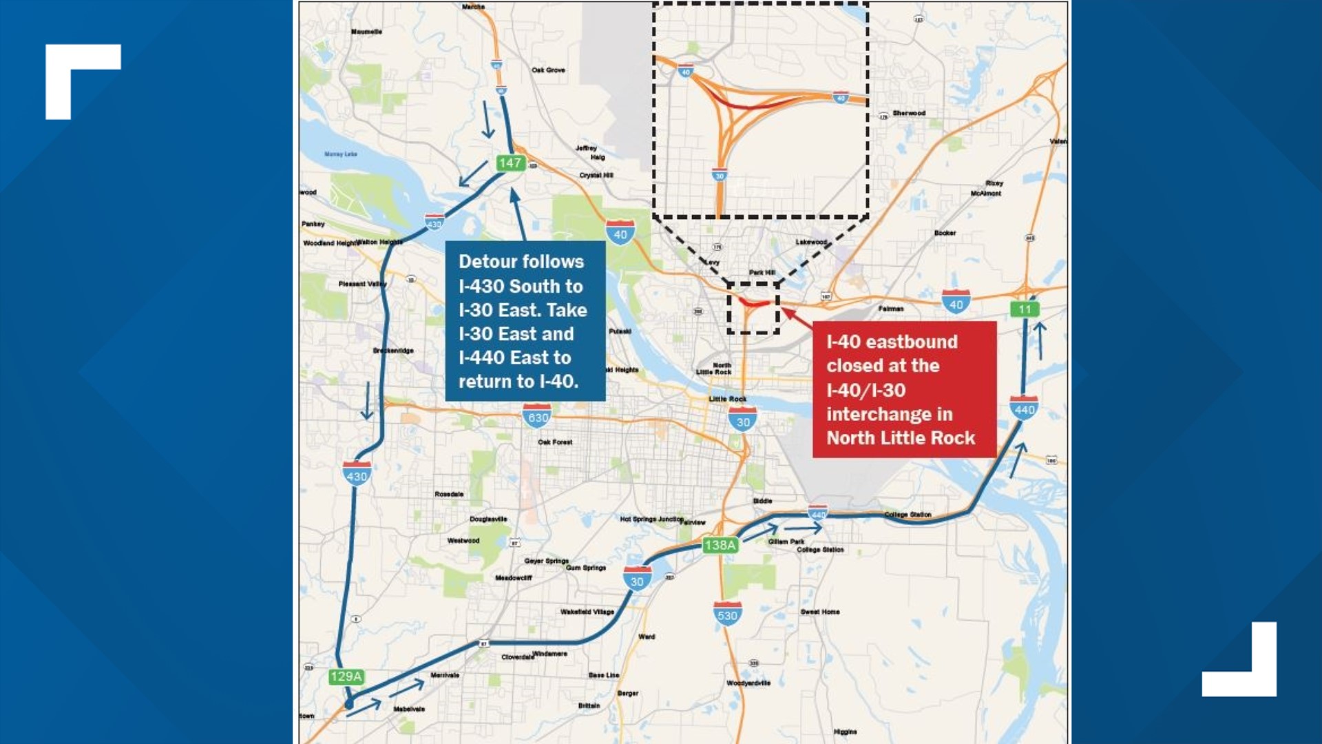 I-40 east bound in North Little Rock to close for the weekend | thv11.com