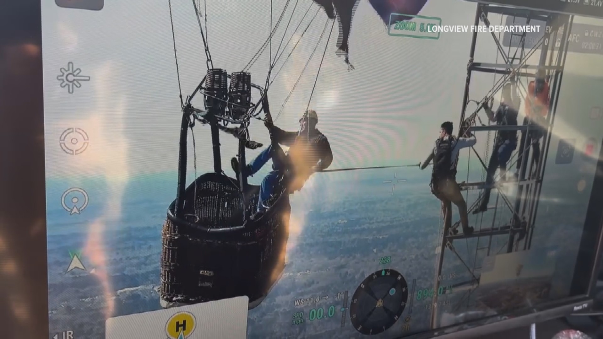 Two rescued after hot air balloon crashes into radio tower in Texas ...