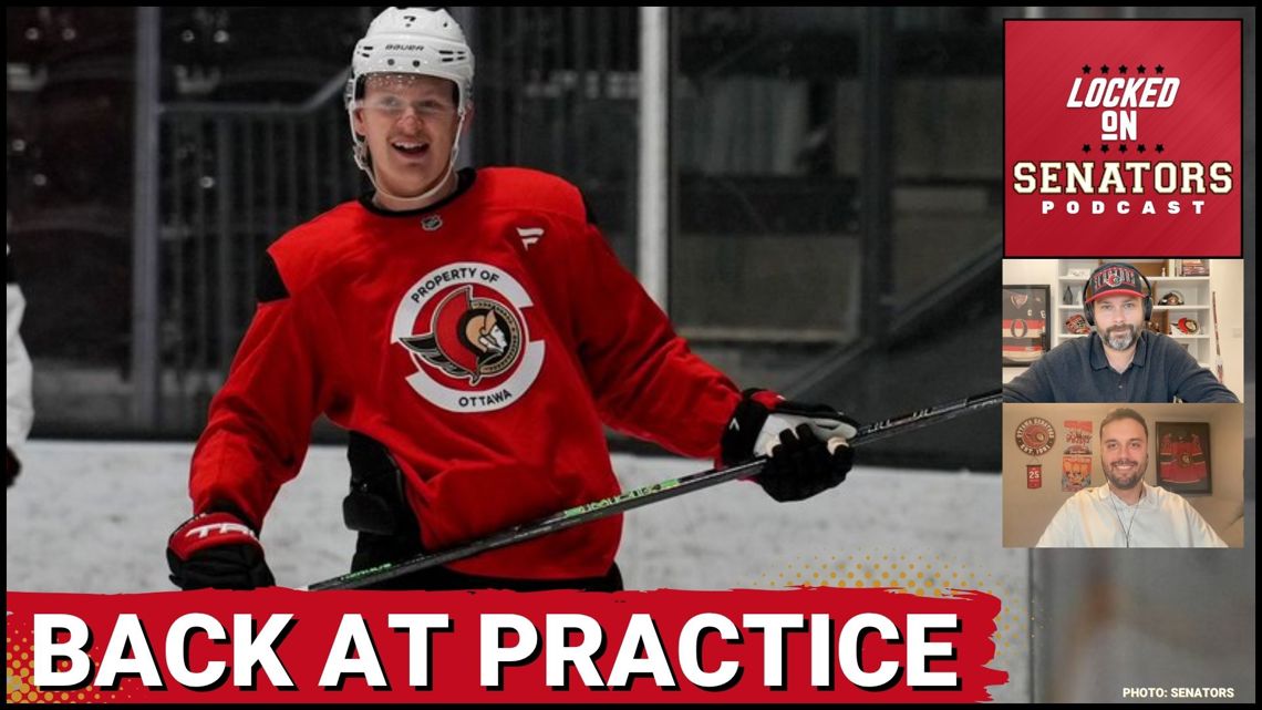 Brady Tkachuk Returns to Ottawa Senators Practice, Stephen Halliday NHL ...