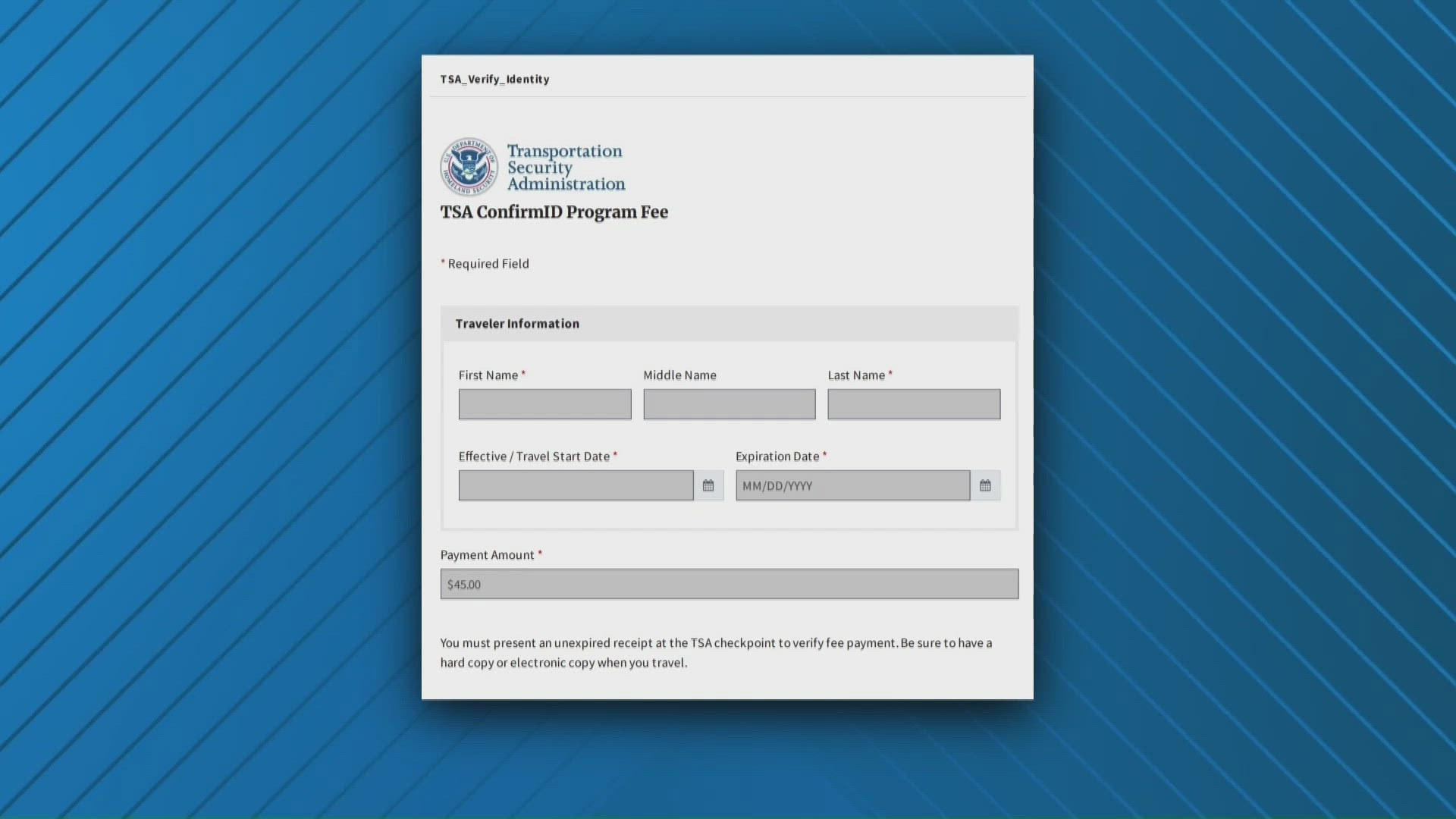 TSA's $45 fee to fly | How to confirm your ID and pay | thv11.com