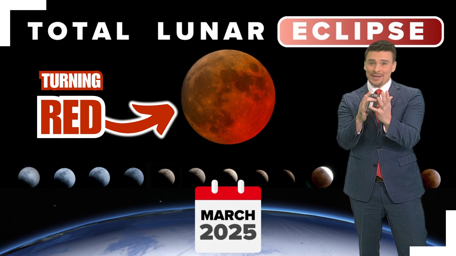Tracking the total lunar eclipse | March 2025 full blood worm moon ...