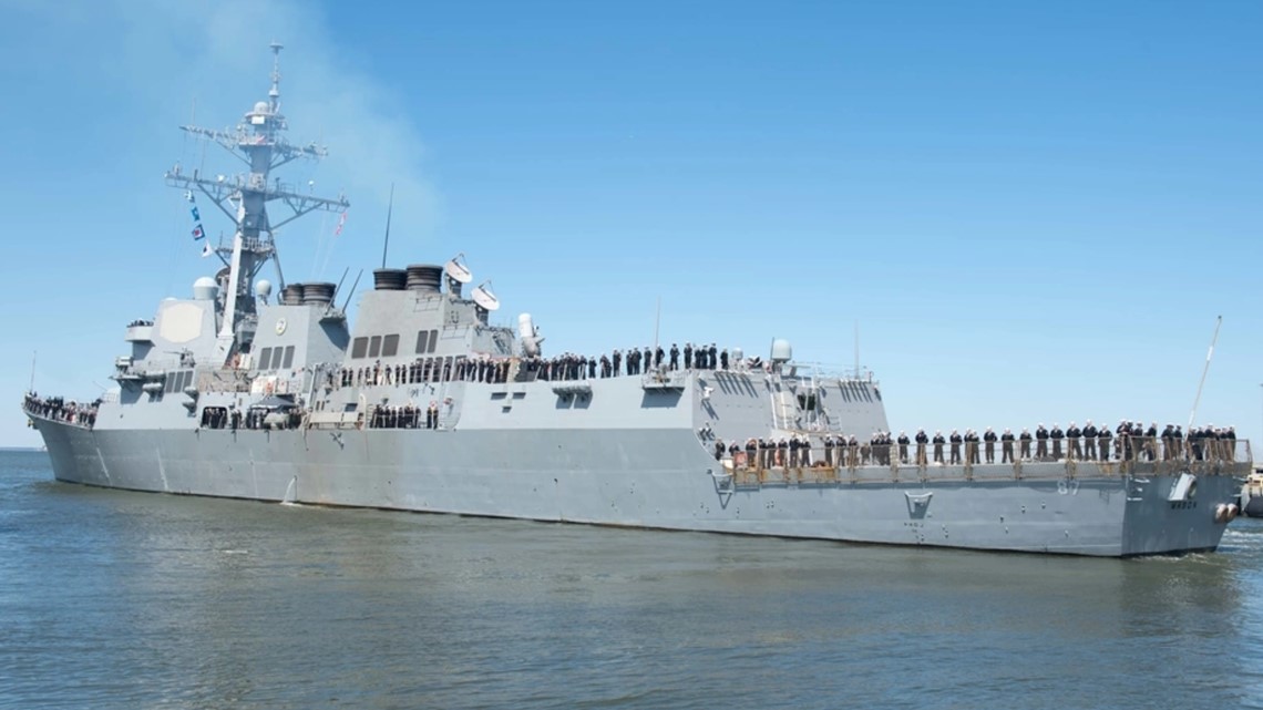 Navy guided missile destroyer USS Mason comes under fire by Yemen ...