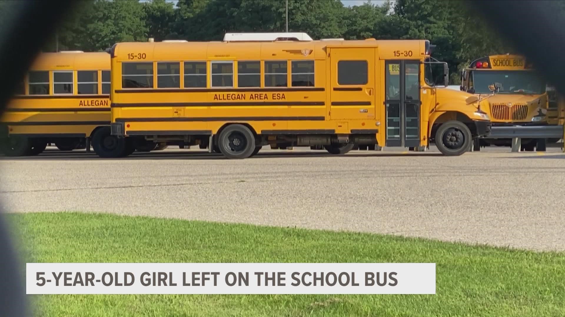 Parents left in fear after 5-year-old daughter left on school bus ...
